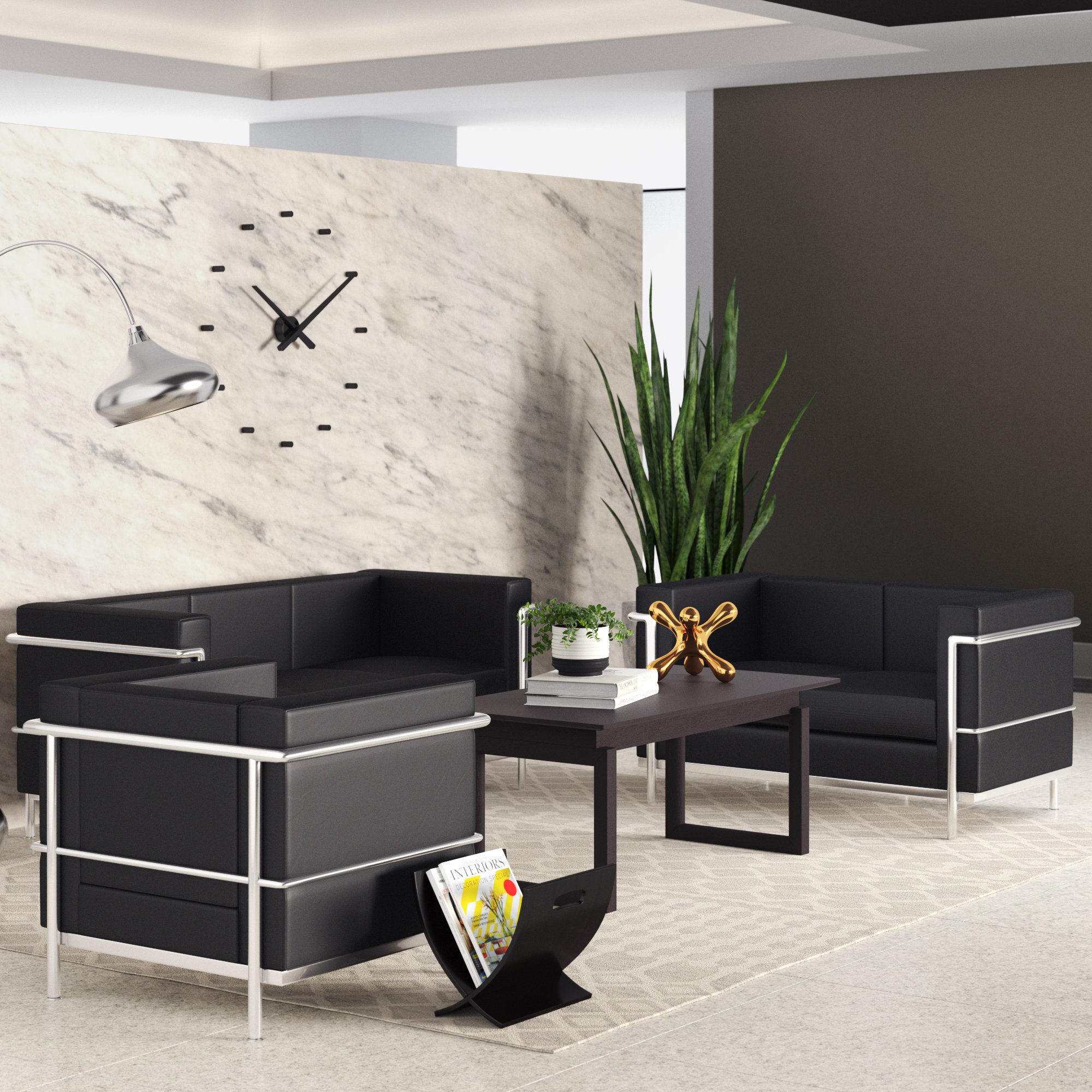 Flash Furniture Hercules Regal Series LeatherSoft Reception Set with ...