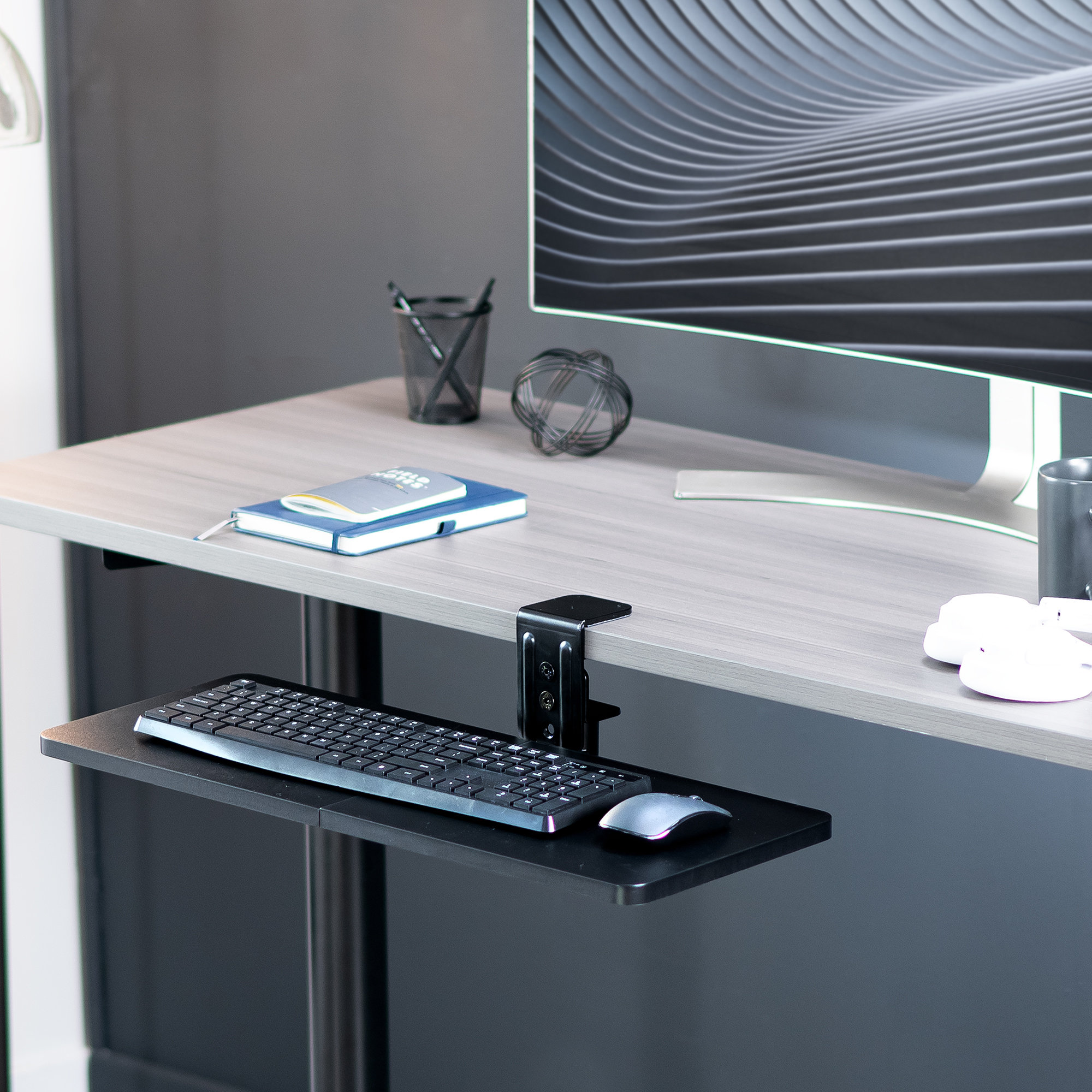 Vivo VIVO 25" x 10" Clamp-on Rotating Keyboard and Mouse Tray (MOUNT ...