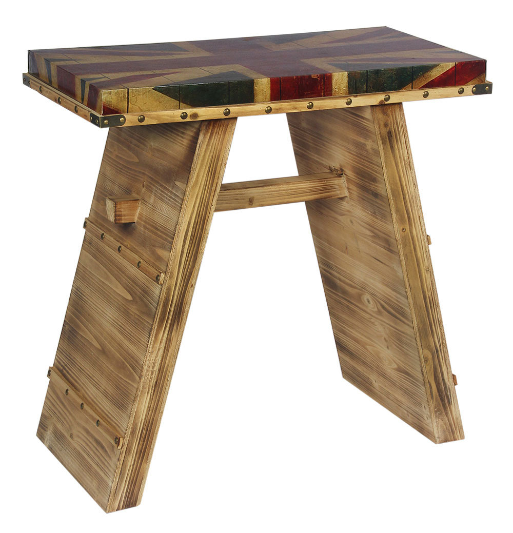 Williston Forge Whitchurch Union Jack Wooden Stool | Wayfair.ie