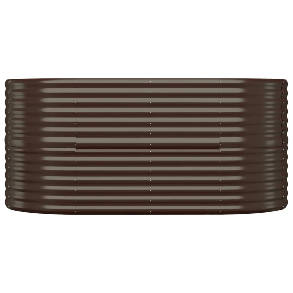 17 Stories Garden Raised Bed Brown Powder-Coated Steel 59.8X31.5X26.8 ...