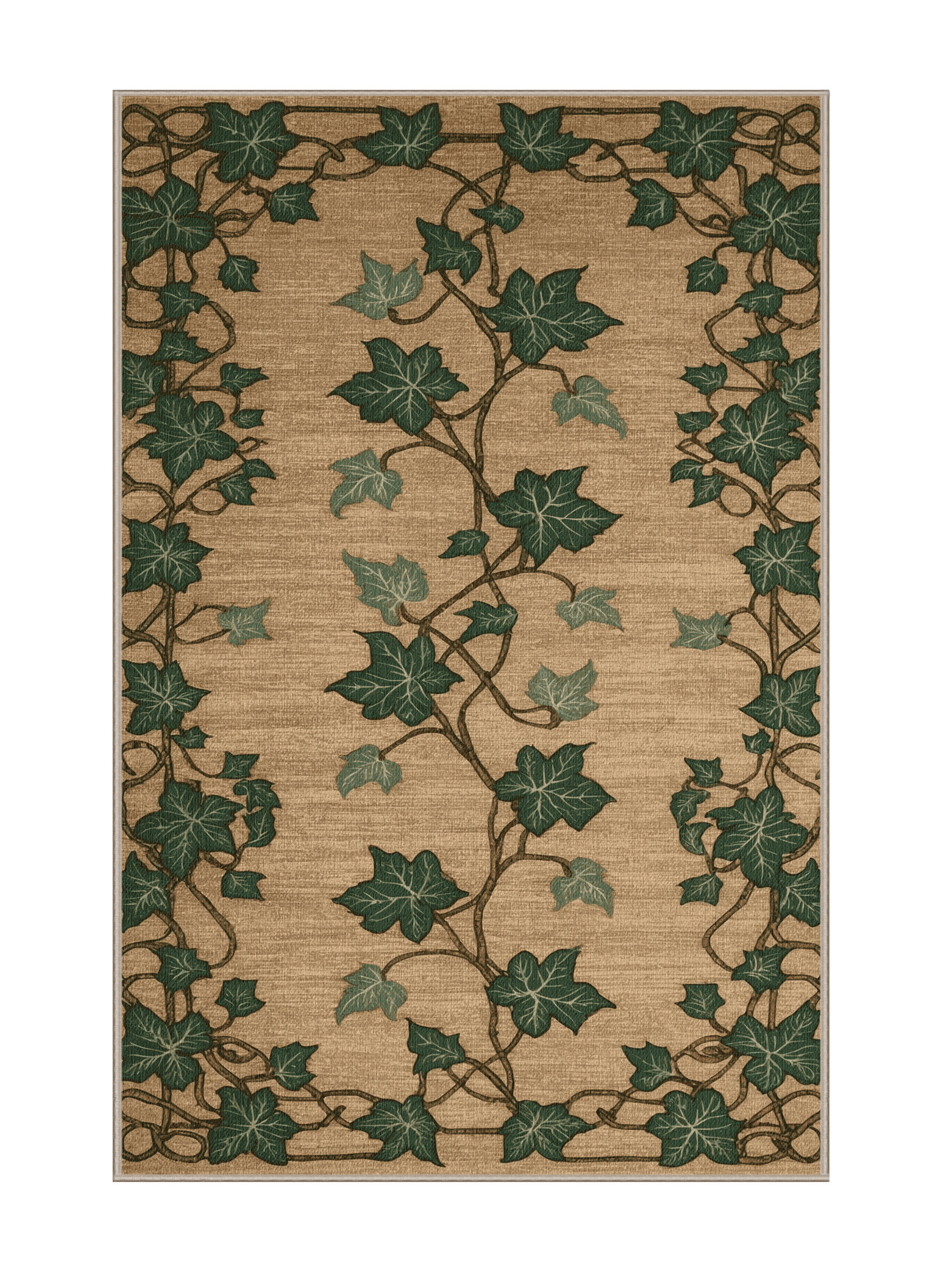 Canora Grey Machine Washable Botanical Beige Area Rug | Wayfair