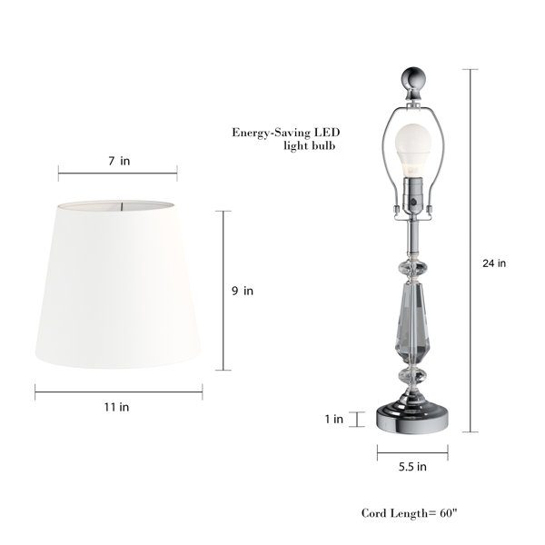 House of Hampton® Jocelynn Crystal Candlestick 24" Crystal Candlestick ...