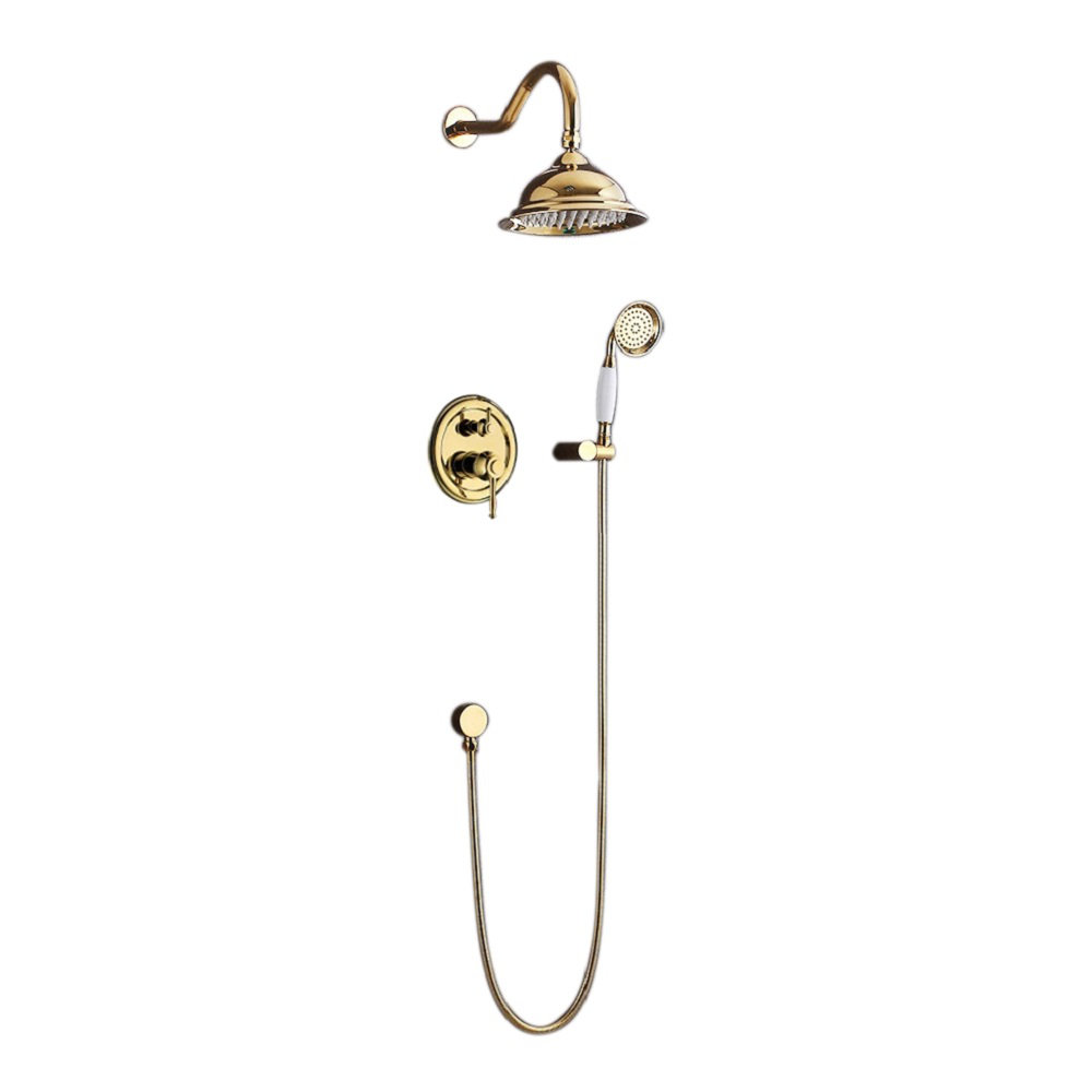 FontanaShowers Timeless Luxury: Napoli 8 Antique Brass Rain Shower Set ...