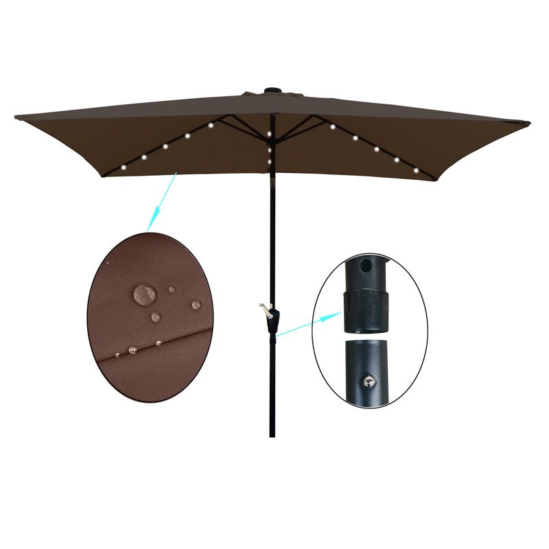 Red Barrel Studio® Rectangular Patio Umbrella | Wayfair
