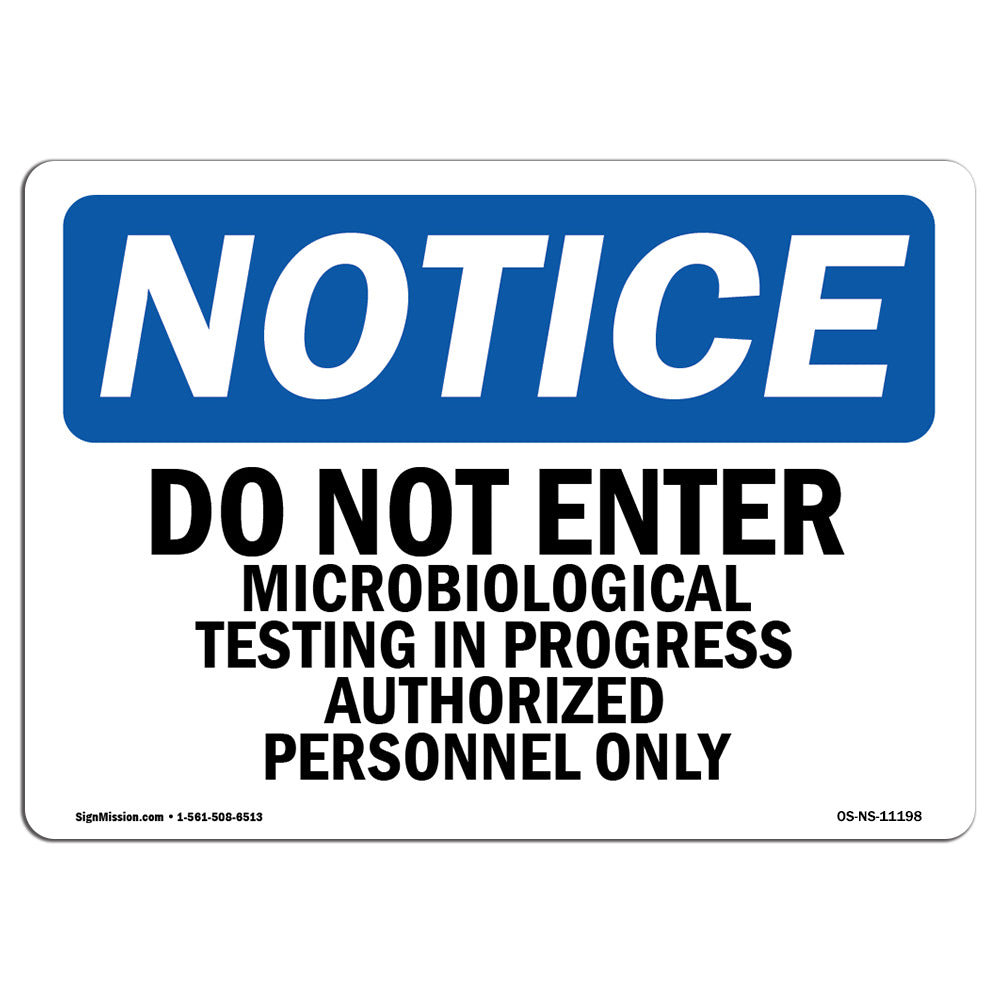 SignMission Do Not Enter Microbiological Testing In Sign | Wayfair