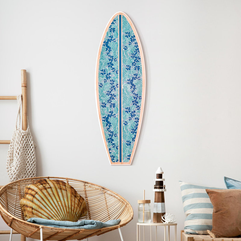 Bay Isle Home™ Reyn Spooner 50th State Waves Surfboard Plaque - 8" x 24 ...