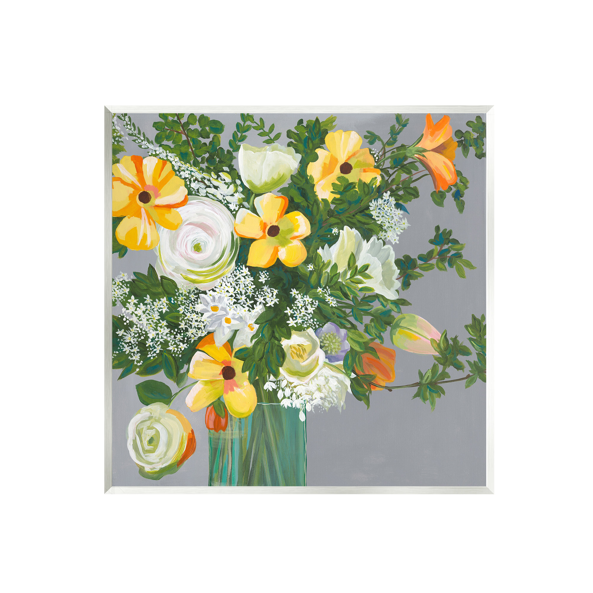 Stupell Industries Bb-163-Wood Yellow And White Flowers On MDF by Fab ...