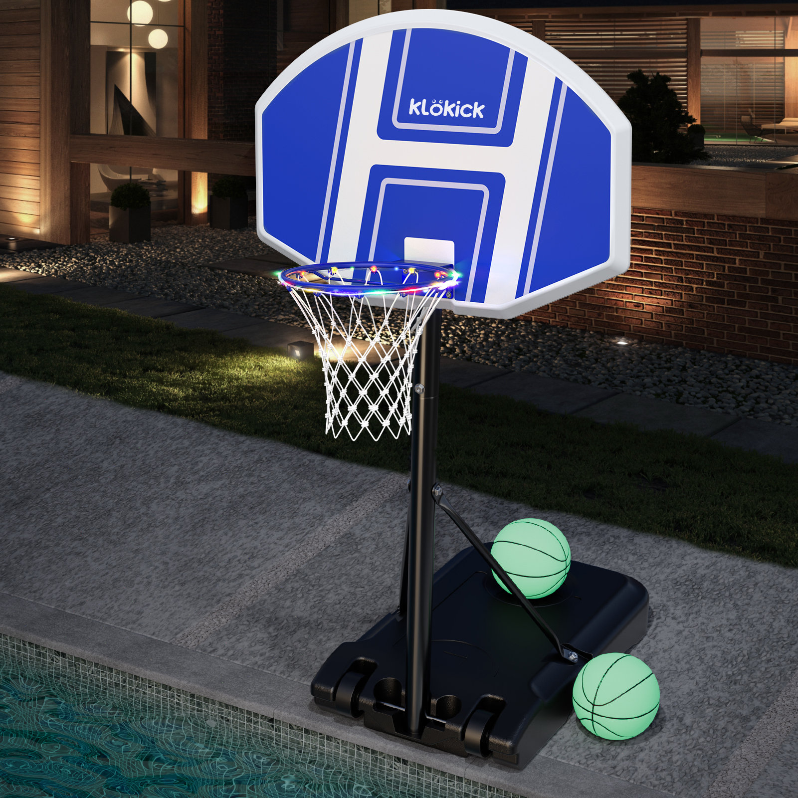 OXYGIE Swimming Pool Basketball Hoop with LED Light & Reviews | Wayfair