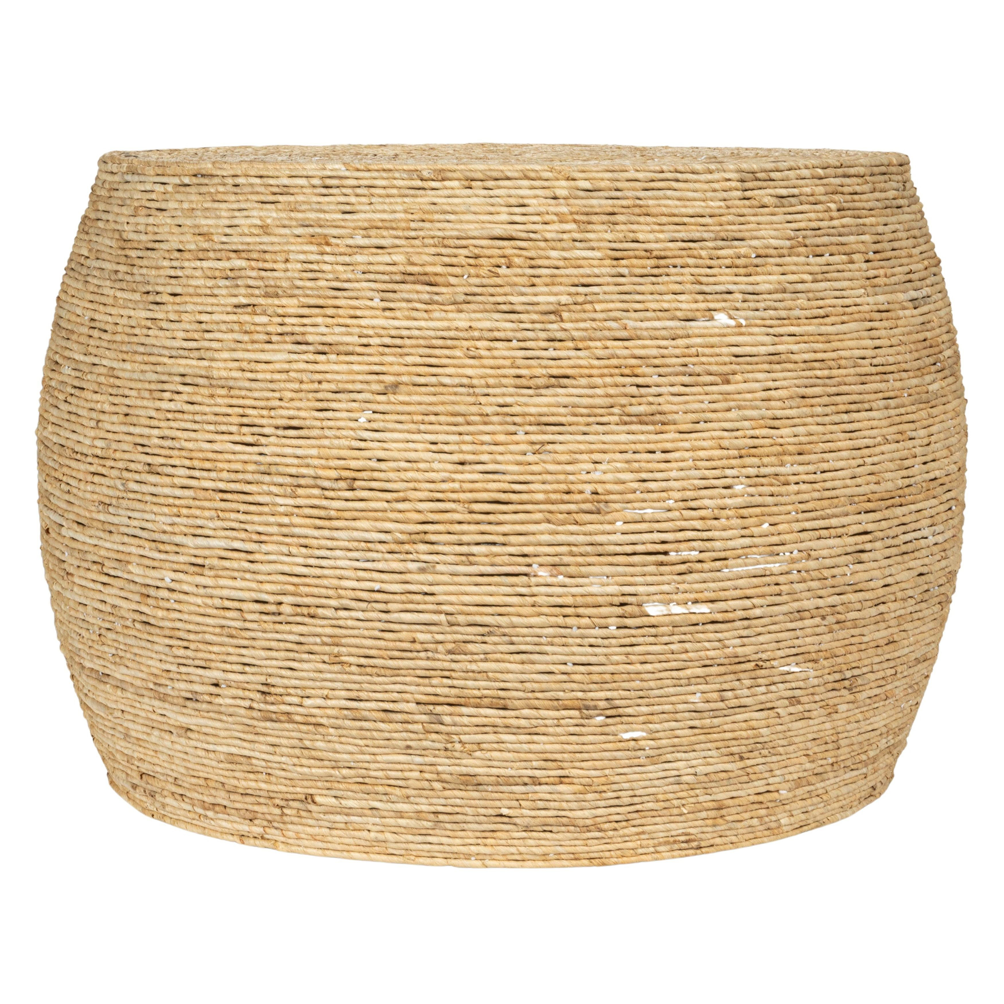 Breakwater Bay Marhill Round Handwoven Corn Rope Barrel Coffee Table ...
