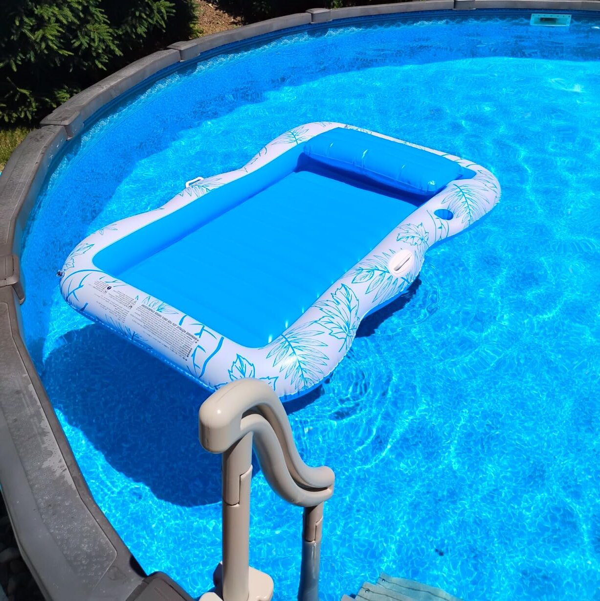 OLHAV 82"L x 54"W Inflatable Adult Pool Lounger Float with Drink Holder ...