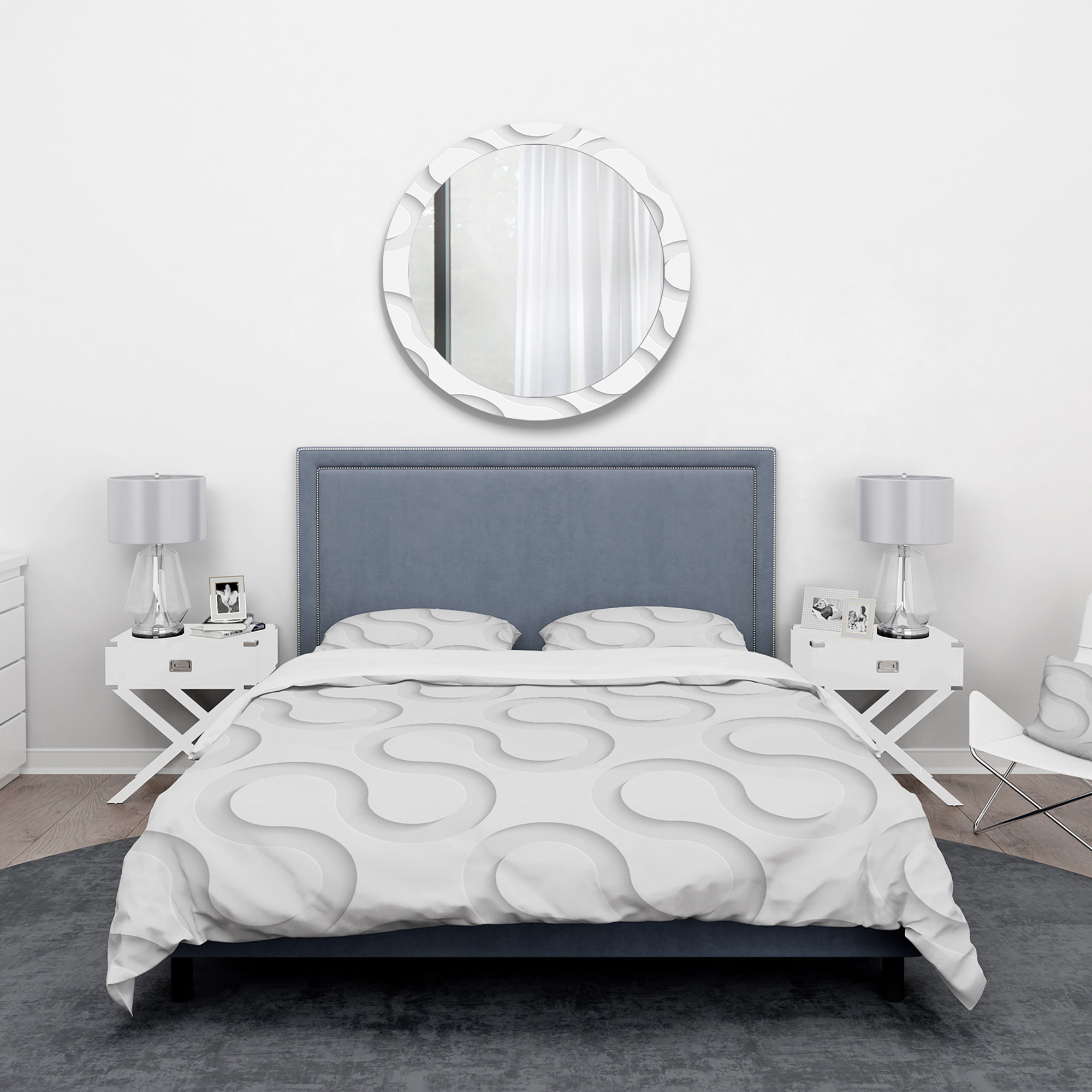 Design Art Wave Pattern - Contemporary Geometric Duvet Cover Set ...