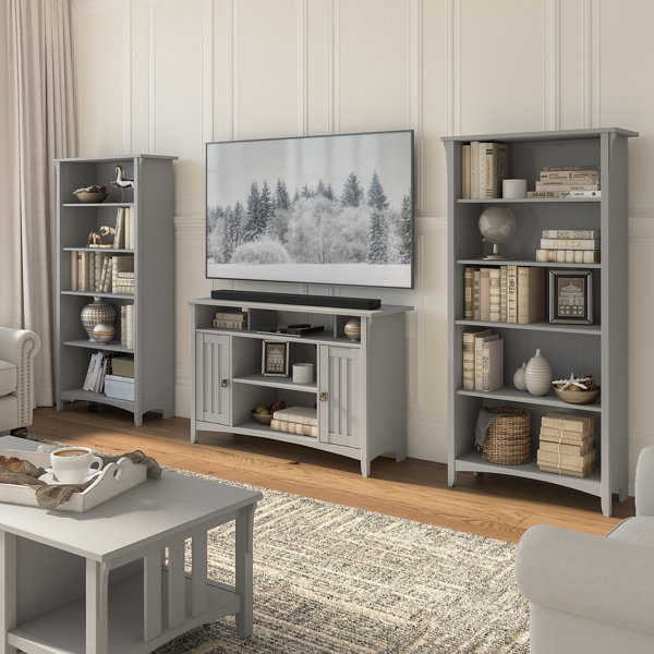 Bush Furniture Cabot 48W TV Stand with Bookcases Media Console ...