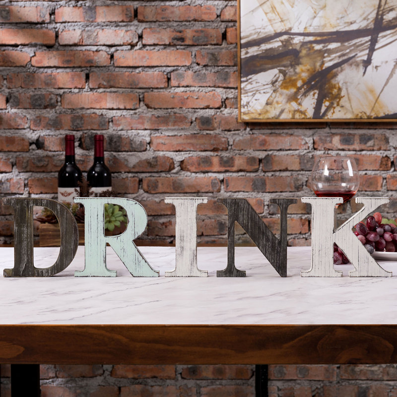 Gracie Oaks Decorative Cutout Wood Letter Block Sign | Wayfair