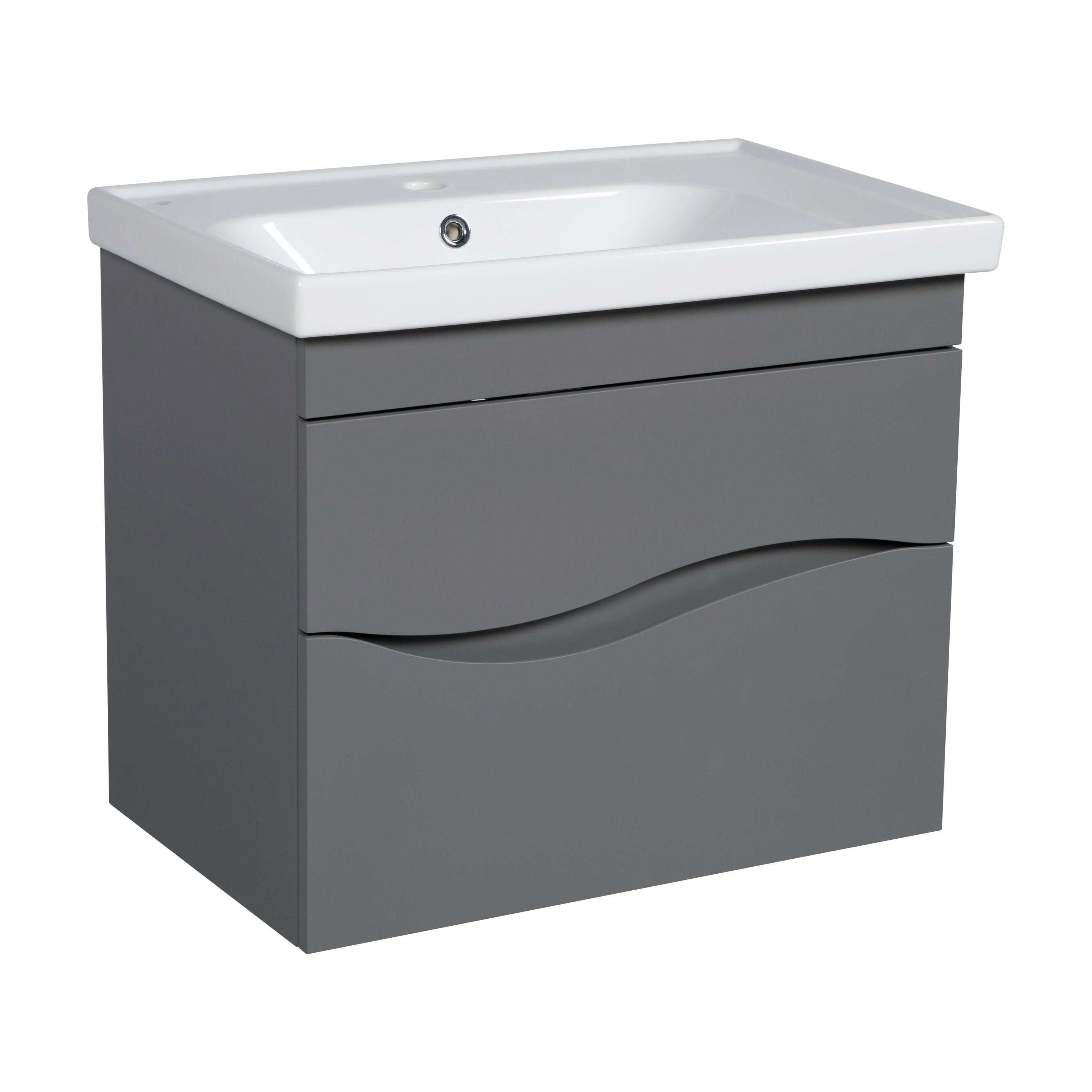 Orren Ellis Huxlie Modern Wall Mounted Bathroom Vanity With Washbasin ...
