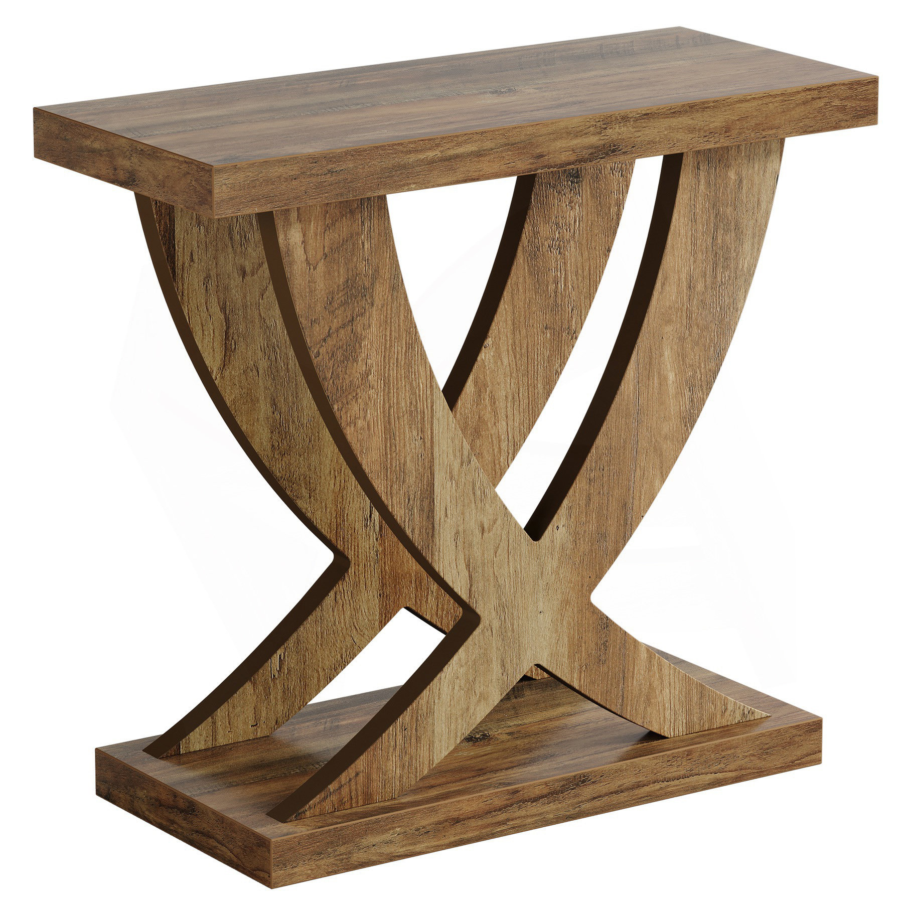 Ivy Bronx Farmhouse End Table With Cross Fishtail Support, Narrow Side ...