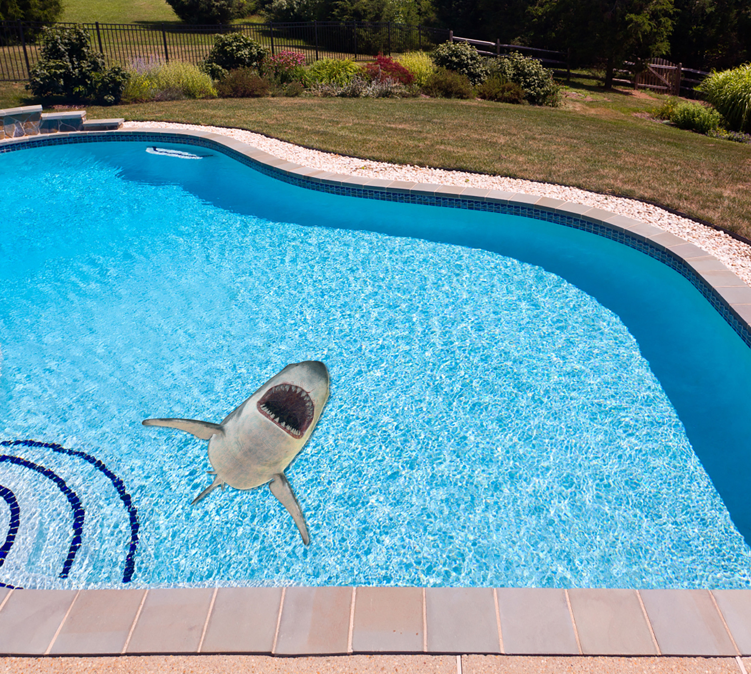 Slick Woody's Cornhole Co Shark Teeth Underwater Pool Mat Tattoo ...
