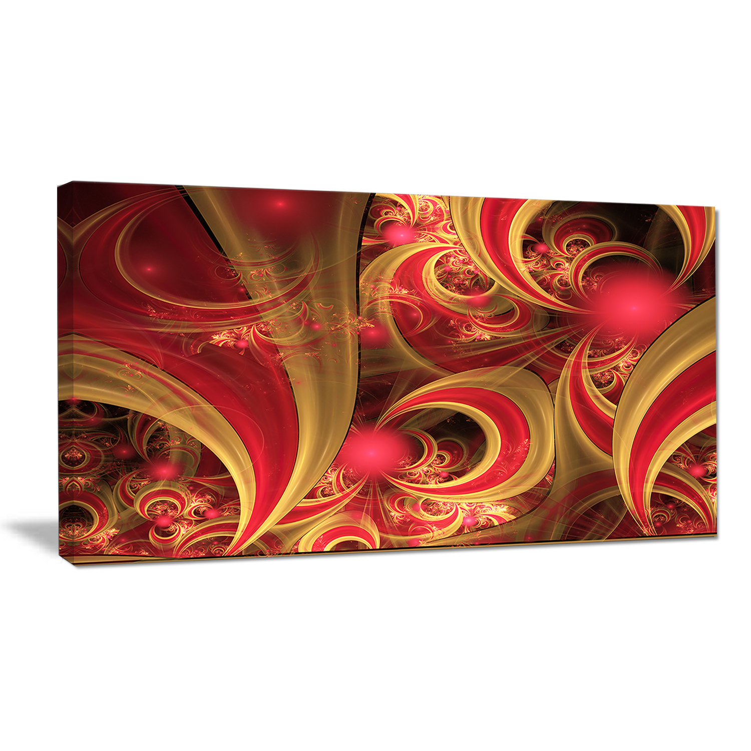 Design Art 'Pink Symmetrical Fractal Pattern' Graphic Art on Wrapped ...