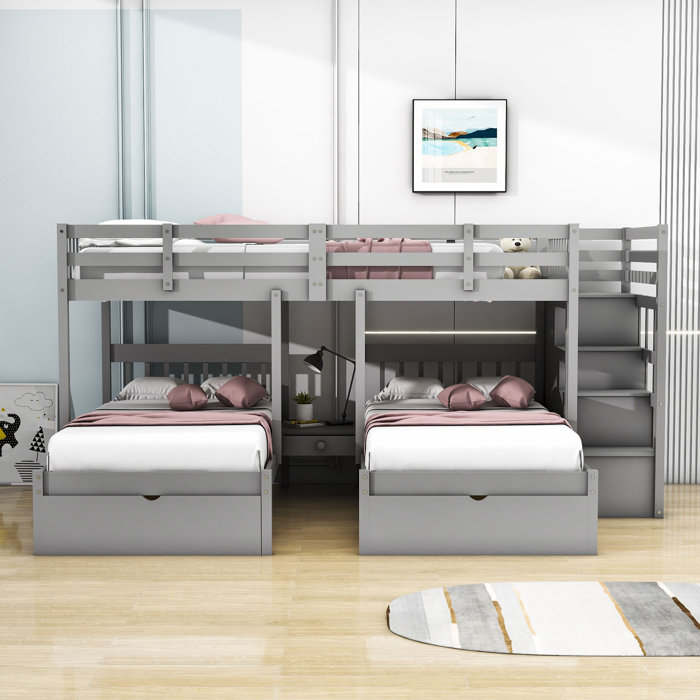 Harriet Bee Fanka Kids Bunk Bed with Drawers & Reviews | Wayfair