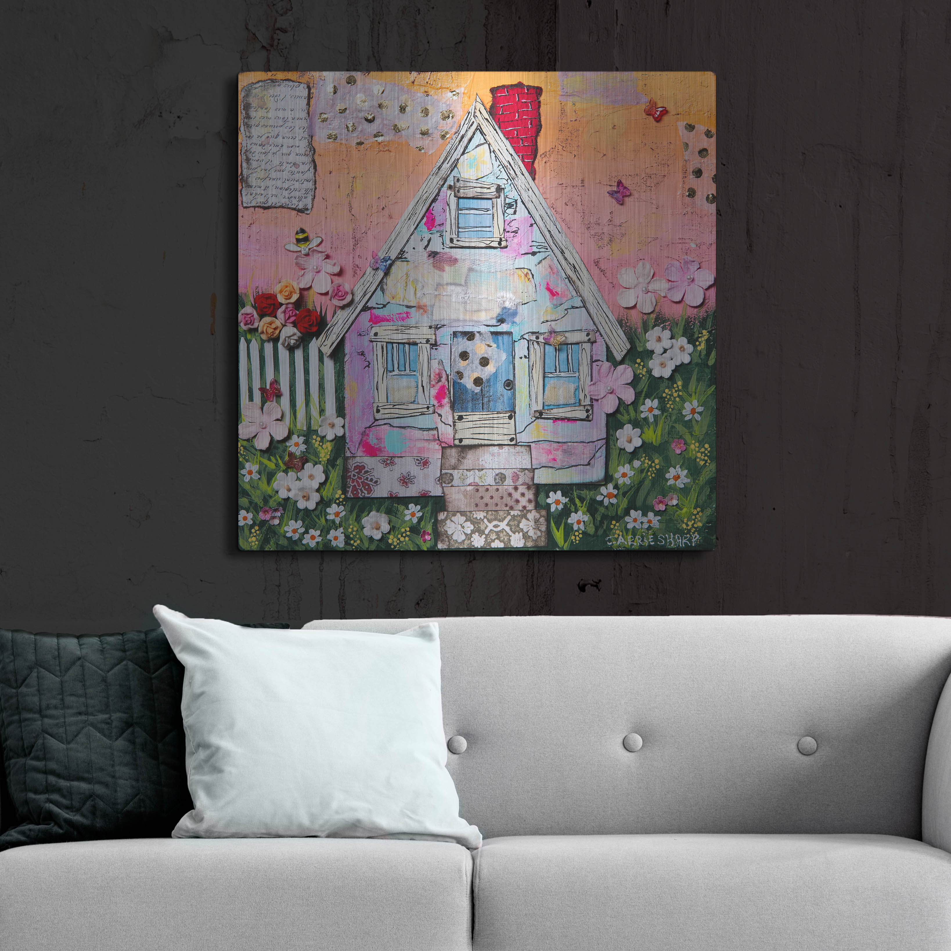 August Grove® 'Sweet Sunset Cottage' by Carrie Sharp Metal Wall Art ...