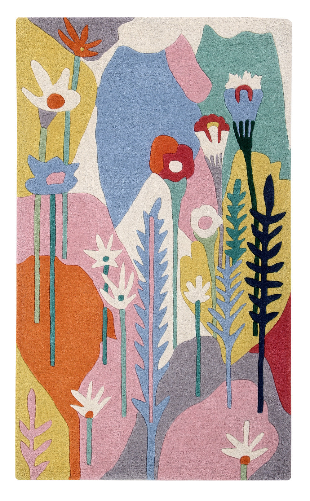 Harriet Bee Beale Wildflowers Hand Tufted Wool Blue/Pink/Yellow Rug ...