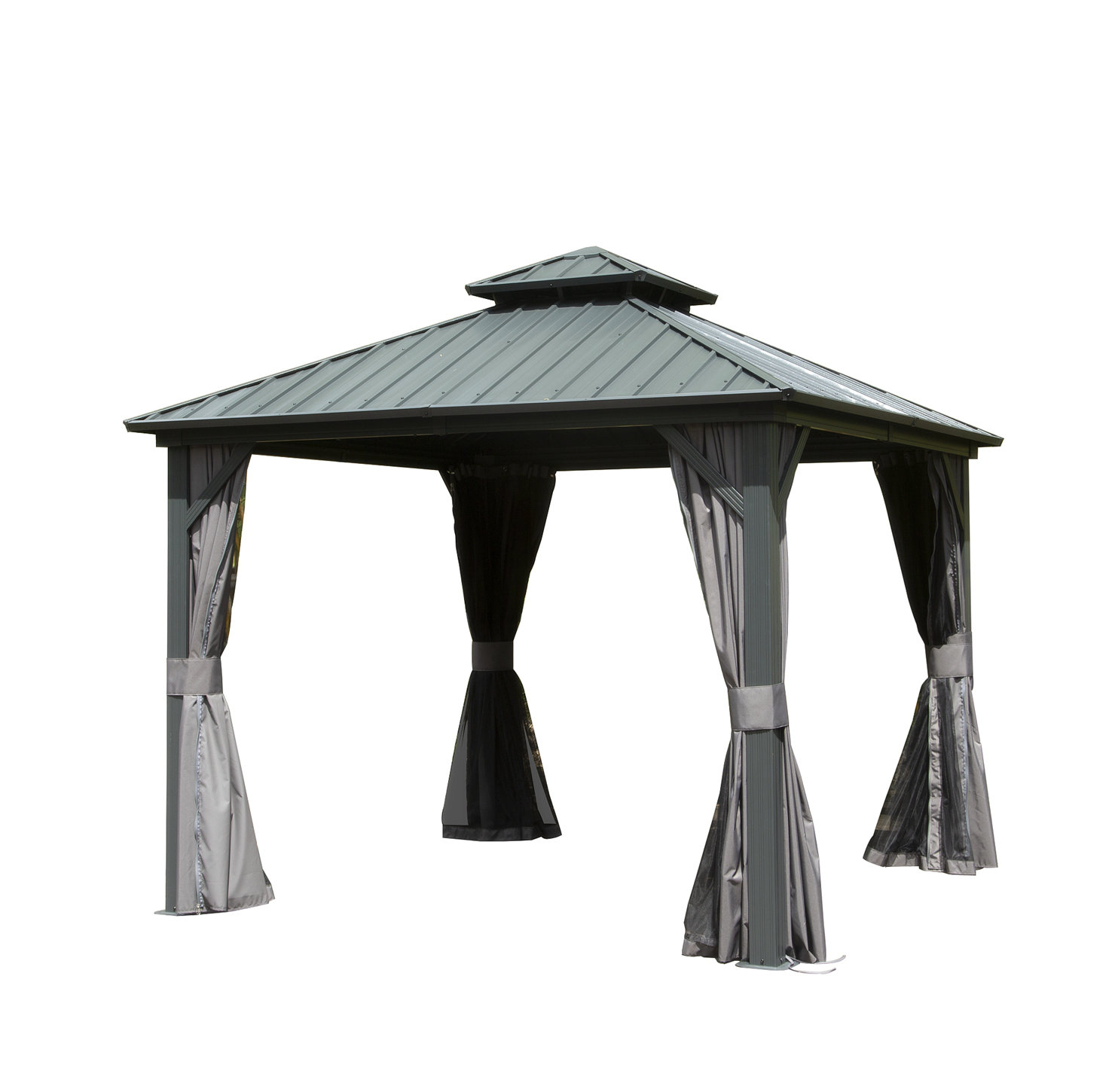 Lipoton 10' X 10' Hardtop Gazebo, Aluminum Metal Gazebo with Galvanized ...
