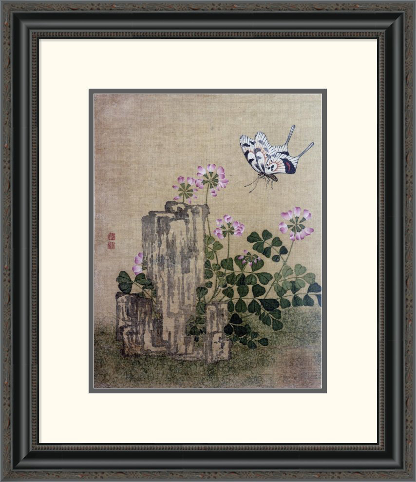 Global Gallery 'Silk Leaf from an Album of Flower and Bird Paintings ...