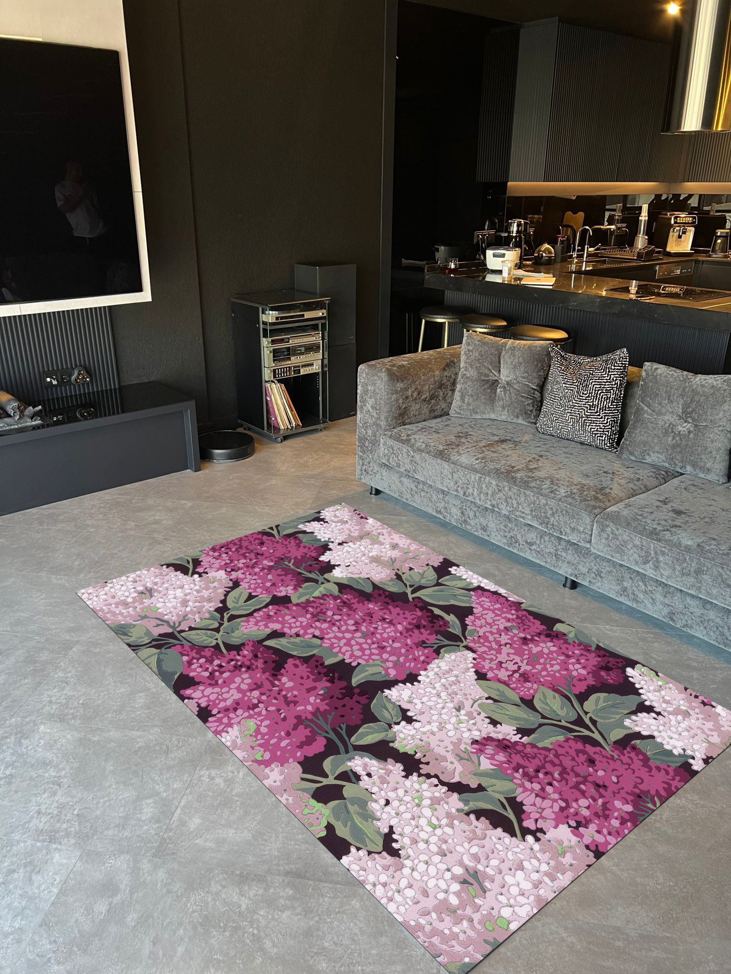 Foundry Select Hydrangea Flower Patterned Multi-Colored Woven Base ...