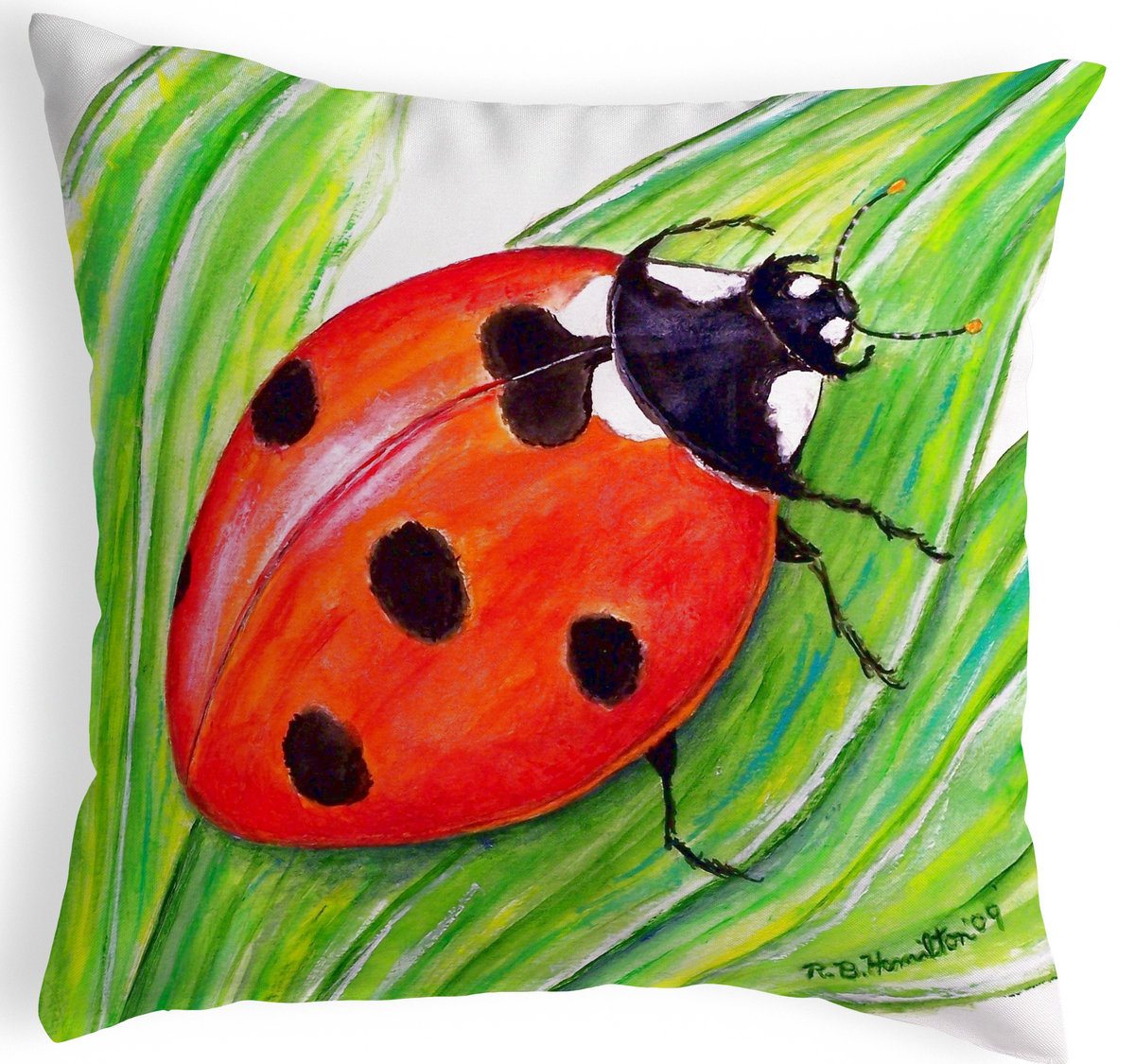 Betsy Drake Interiors Ladybug Indoor / Outdoor Rectangular Throw Pillow ...