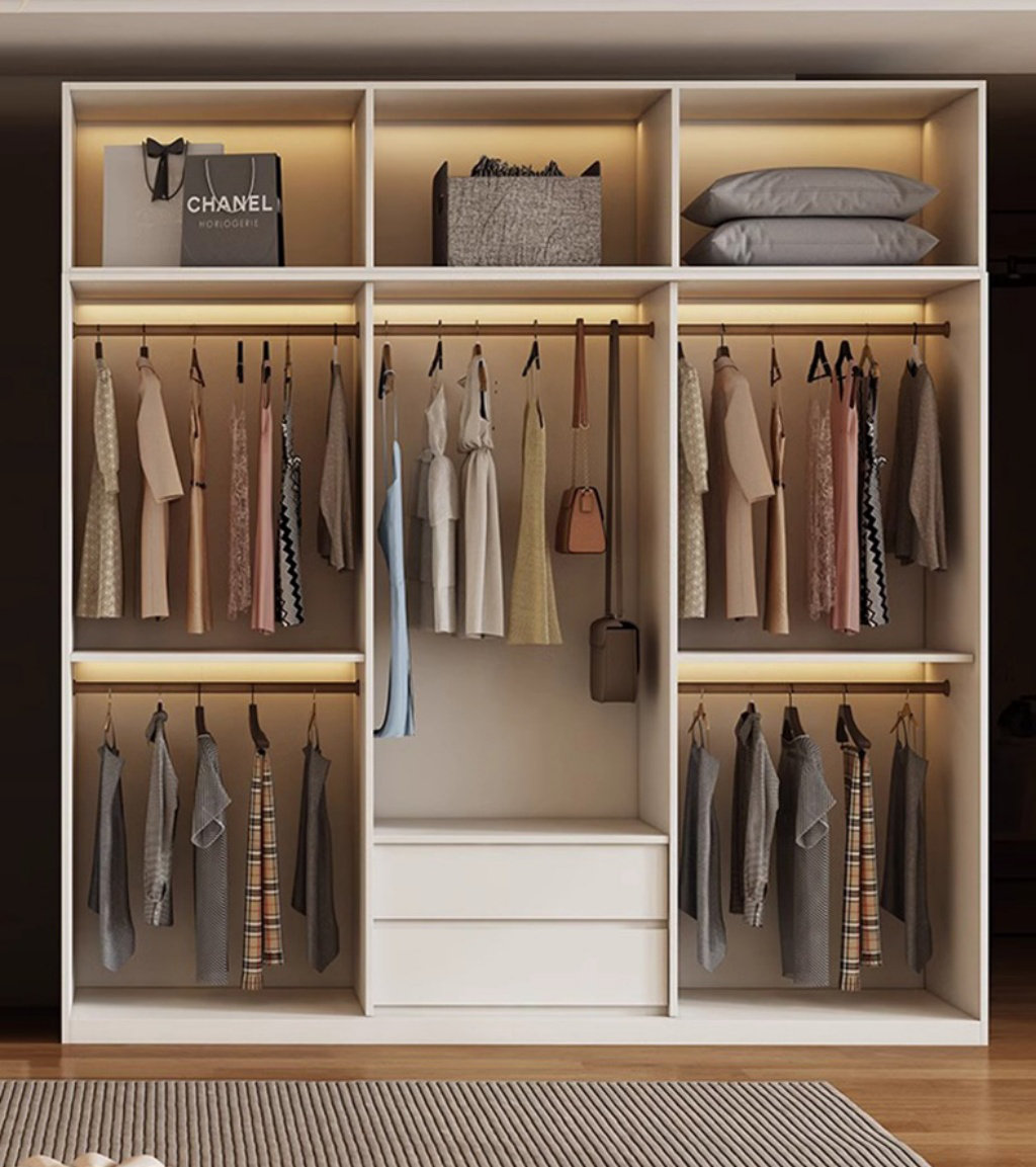 marlao Classic Solid Color Simple Push And Pull Wardrobe | Wayfair