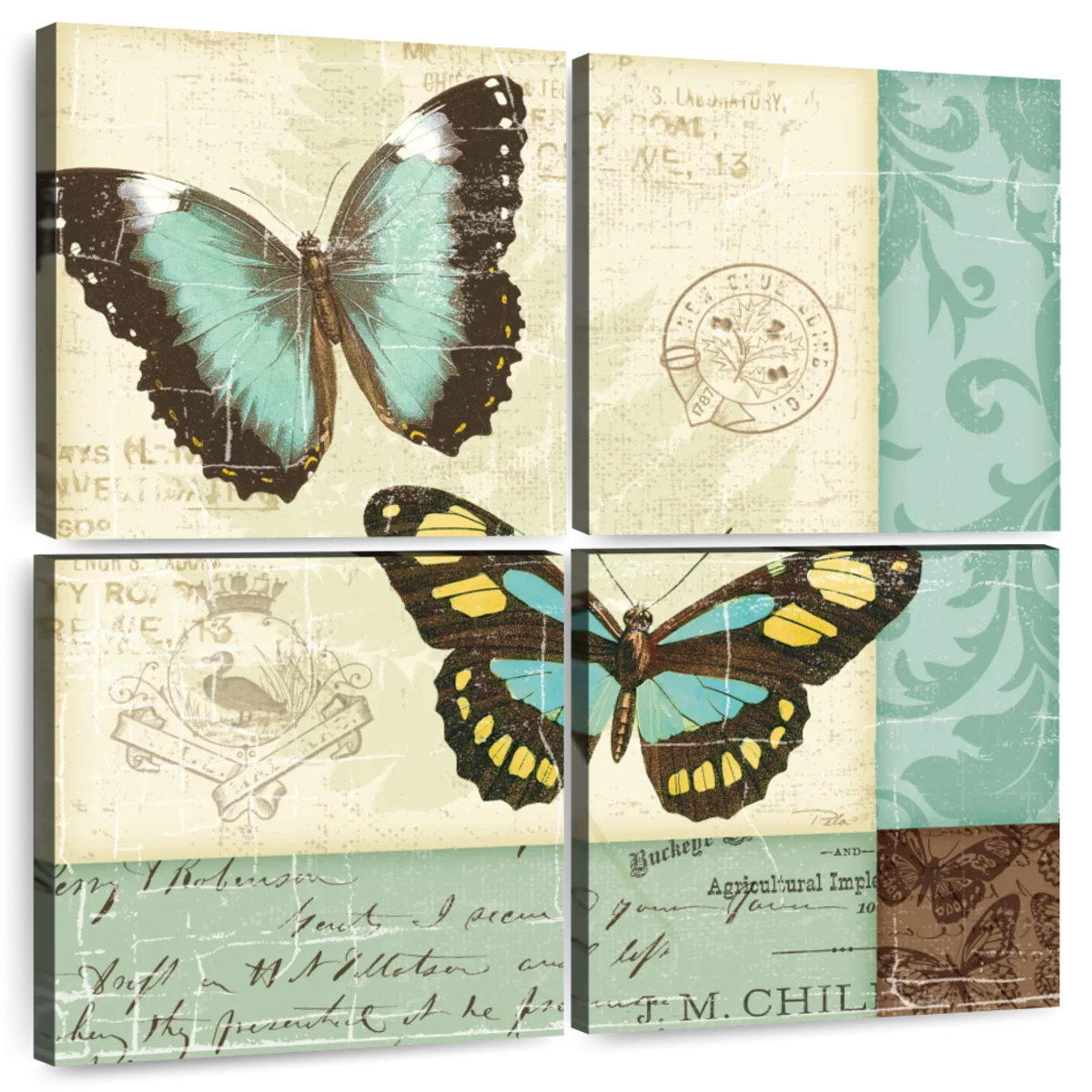 Ebern Designs Brampt Butterfly Patchwork | Wayfair