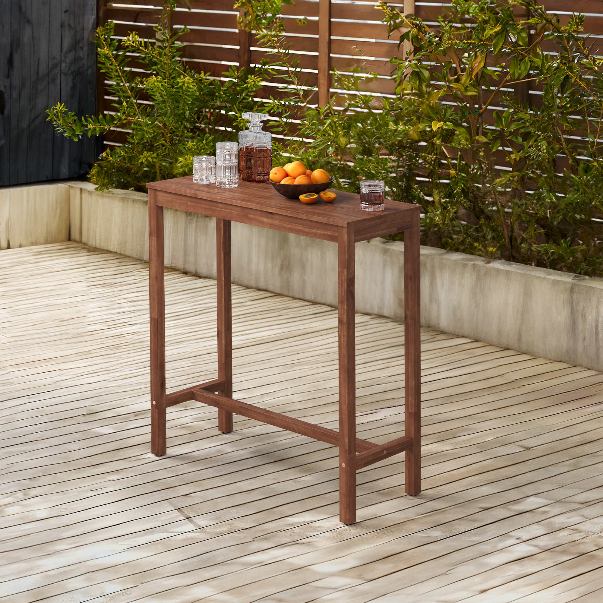 Ebern Designs Solid Wood Patio Bar Table - Wayfair Canada