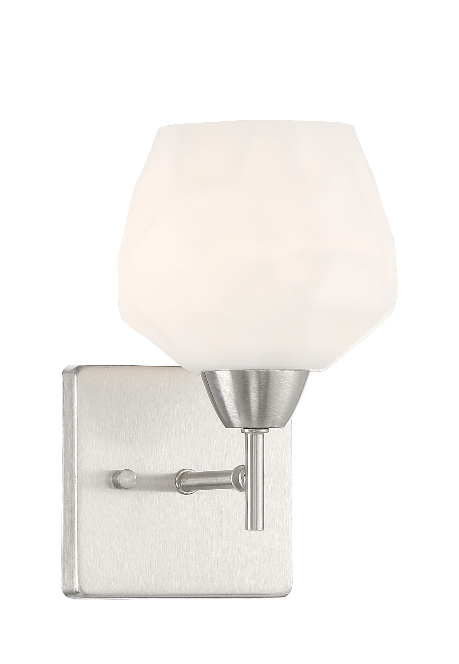 Highland Dunes Muro Brushed Nickel With Etched Opal Vanity Light | Wayfair