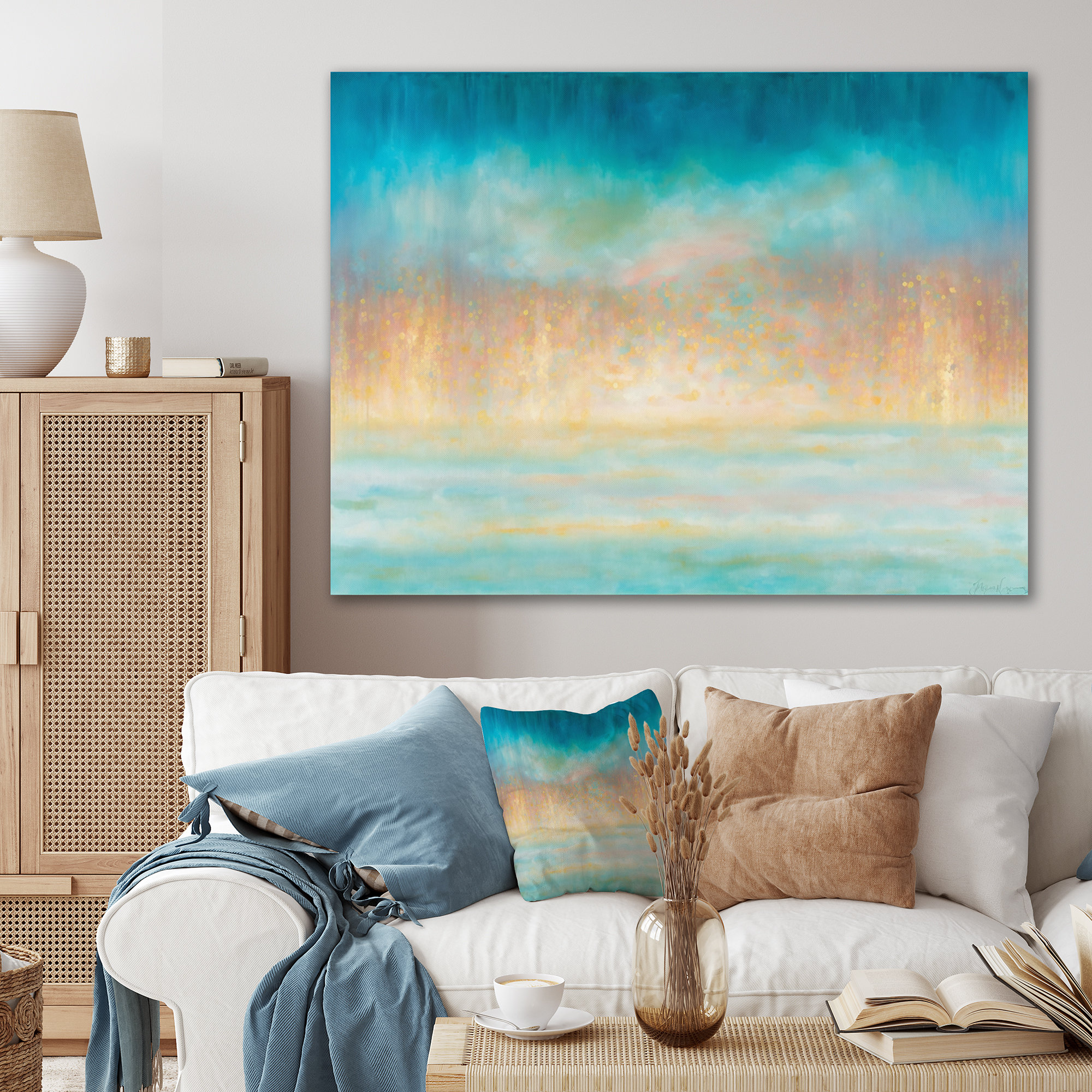 Dovecove The Awakening Of Dawn I - Abstract Liquid Ink Metal Wall Décor ...