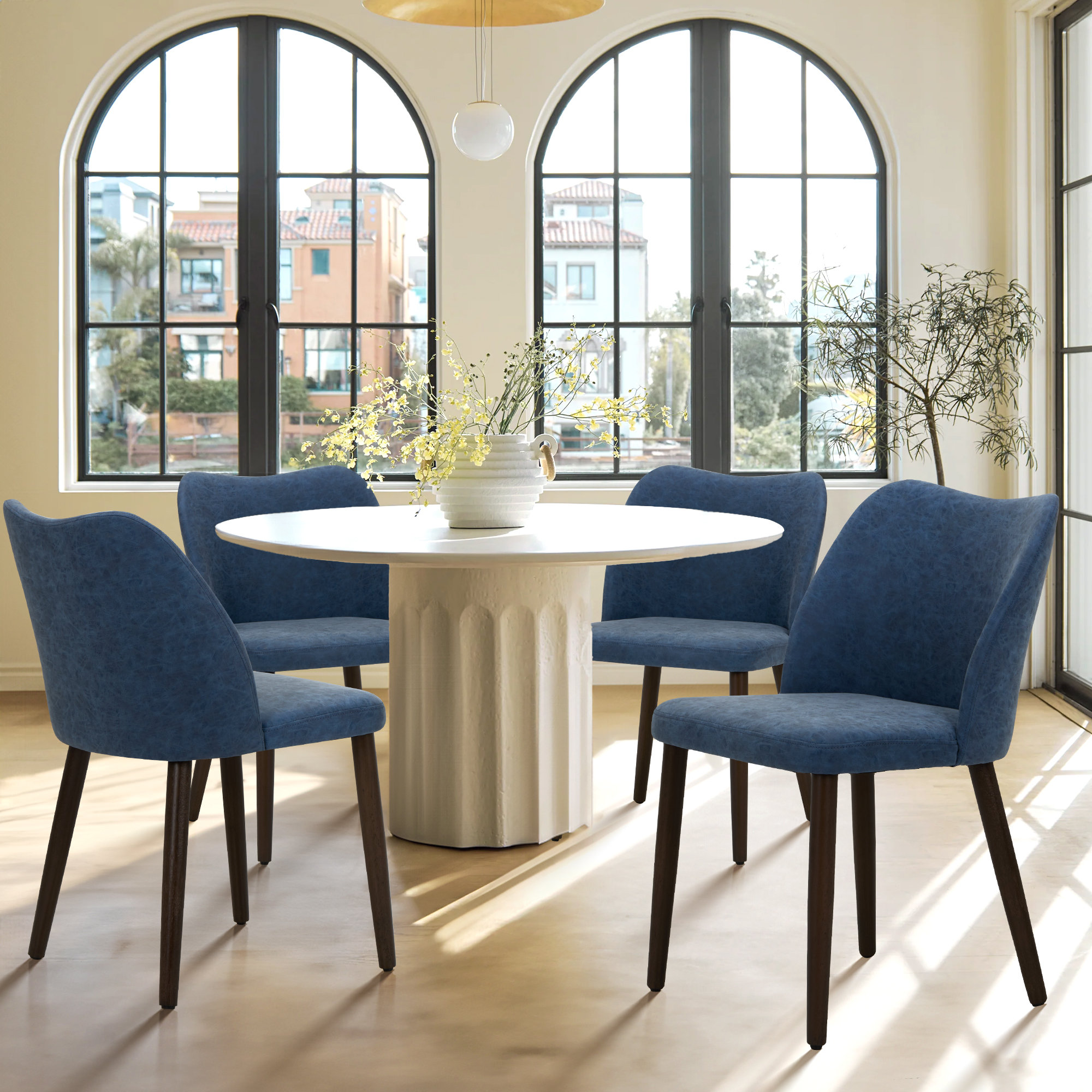 Red Barrel Studio Upholstered Solid Wood Small Dining Chairs ...