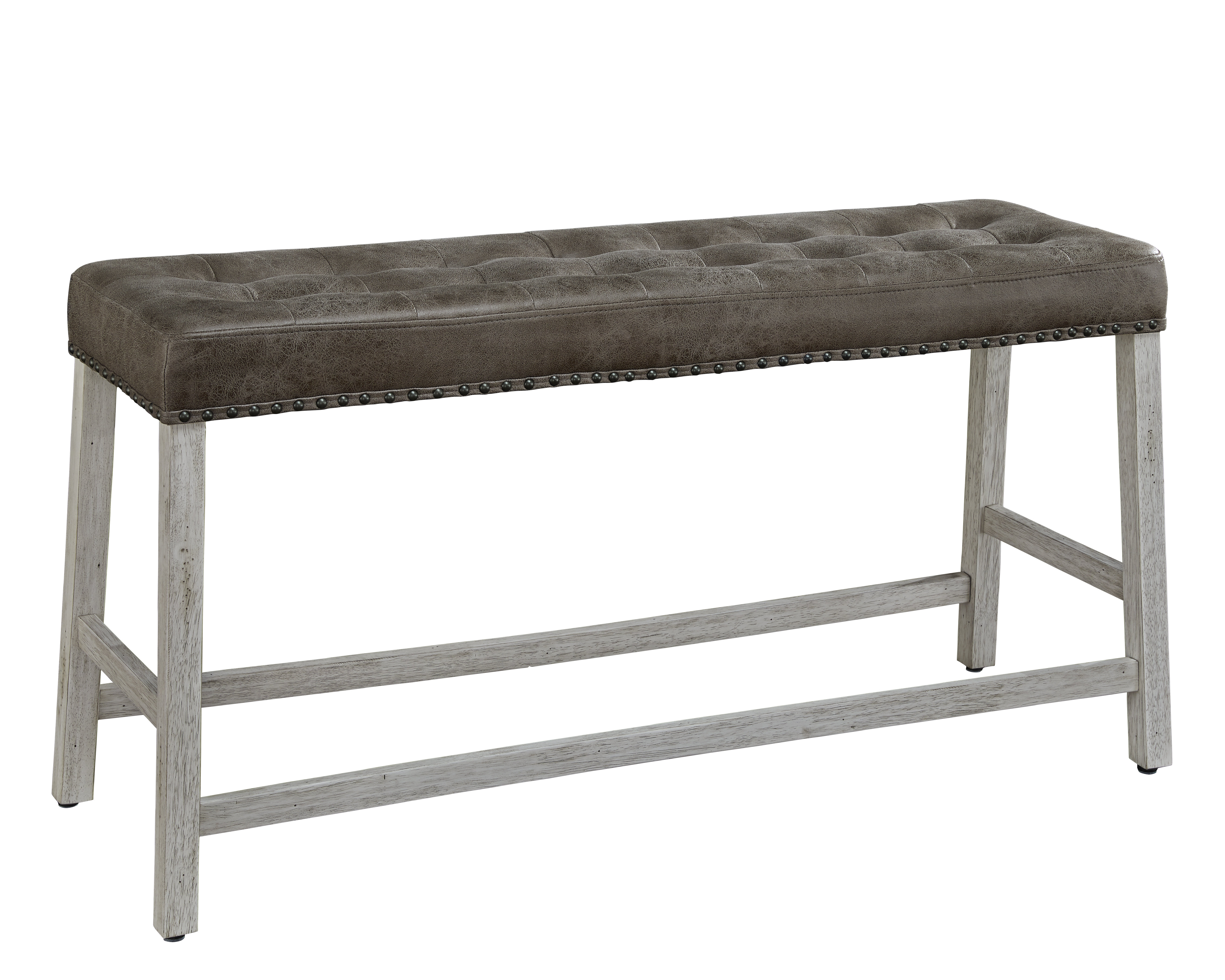 Gracie Oaks Nanka Faux Leather Counter Bench | Wayfair