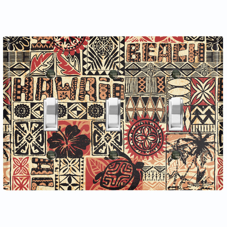 WorldAcc Metal Light Switch Plate Outlet Cover (Hawaii Decoration Biege ...