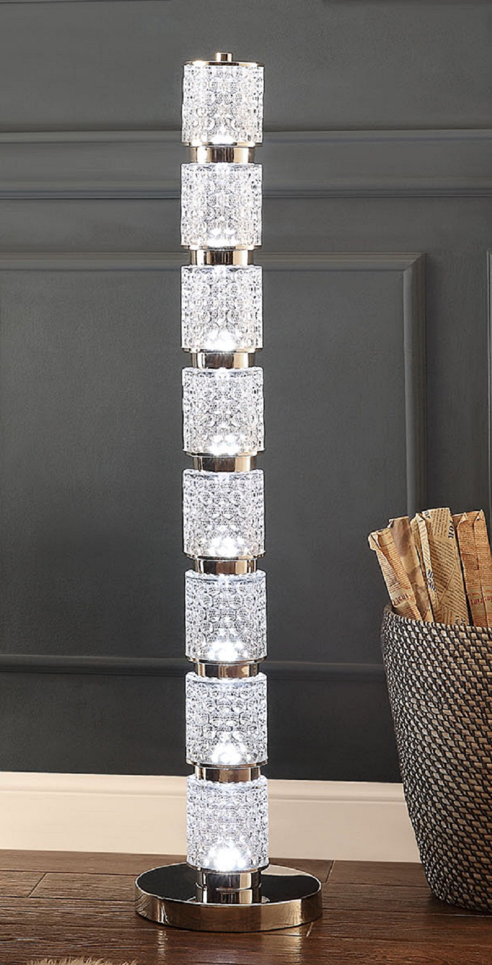 Everly Quinn Zyna 47" LED Column Floor Lamp | Wayfair