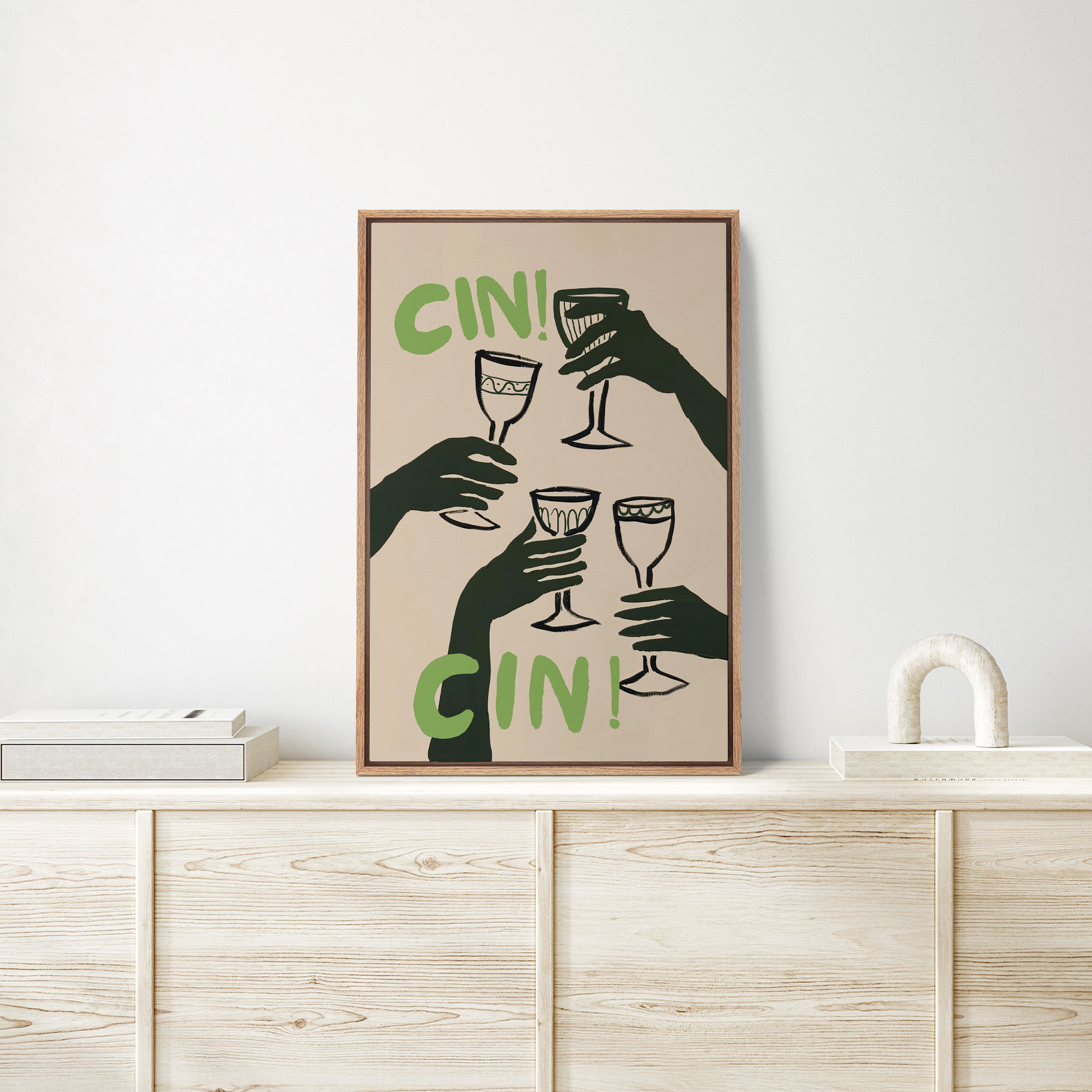 wall26 Cheers Drink Poster Kitchen Wall Art Bar Cart Art Prints Cute ...