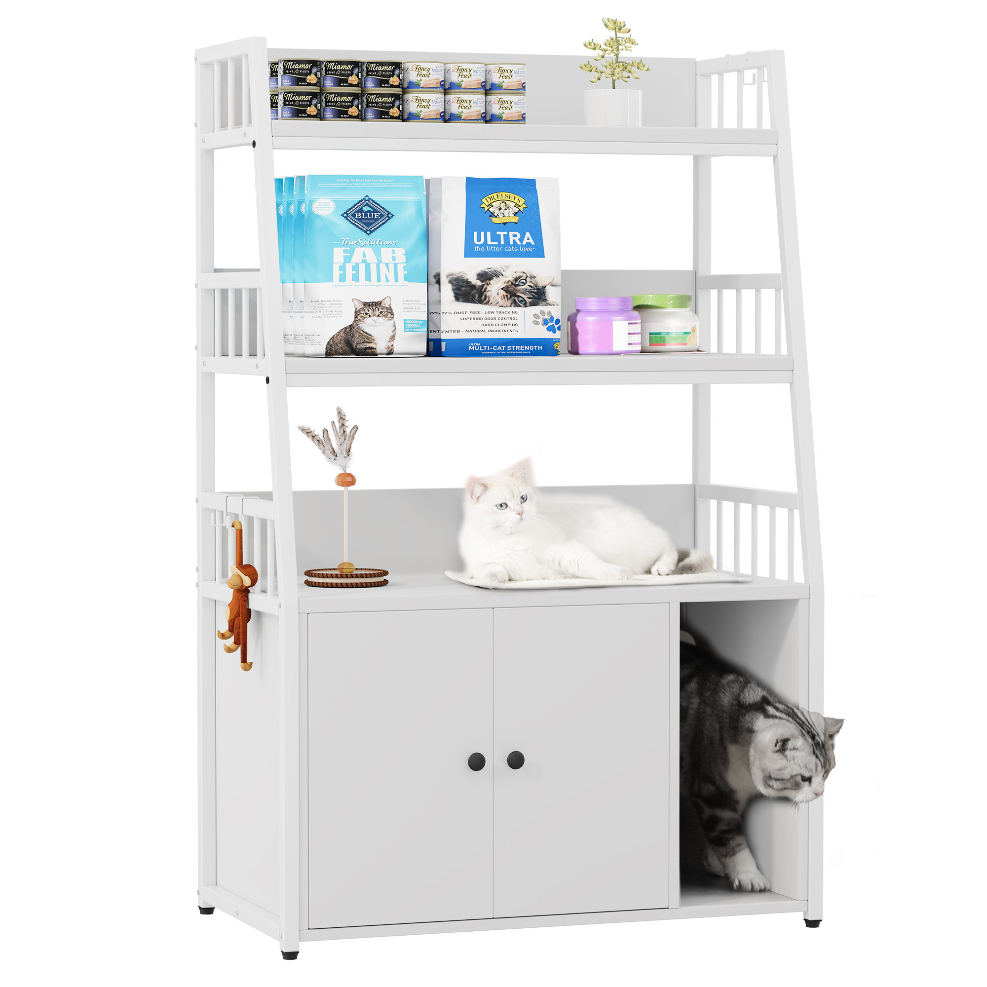 Tucker Murphy Pet™ Rustic Litter Box Enclosure With Shelves & Reviews ...