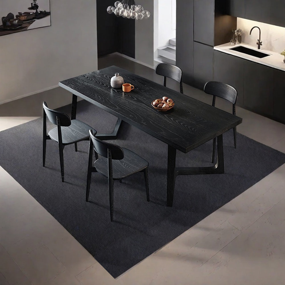 RESROS Solid Ash Wood Dining Table with Triangular Leg St - Wayfair Canada