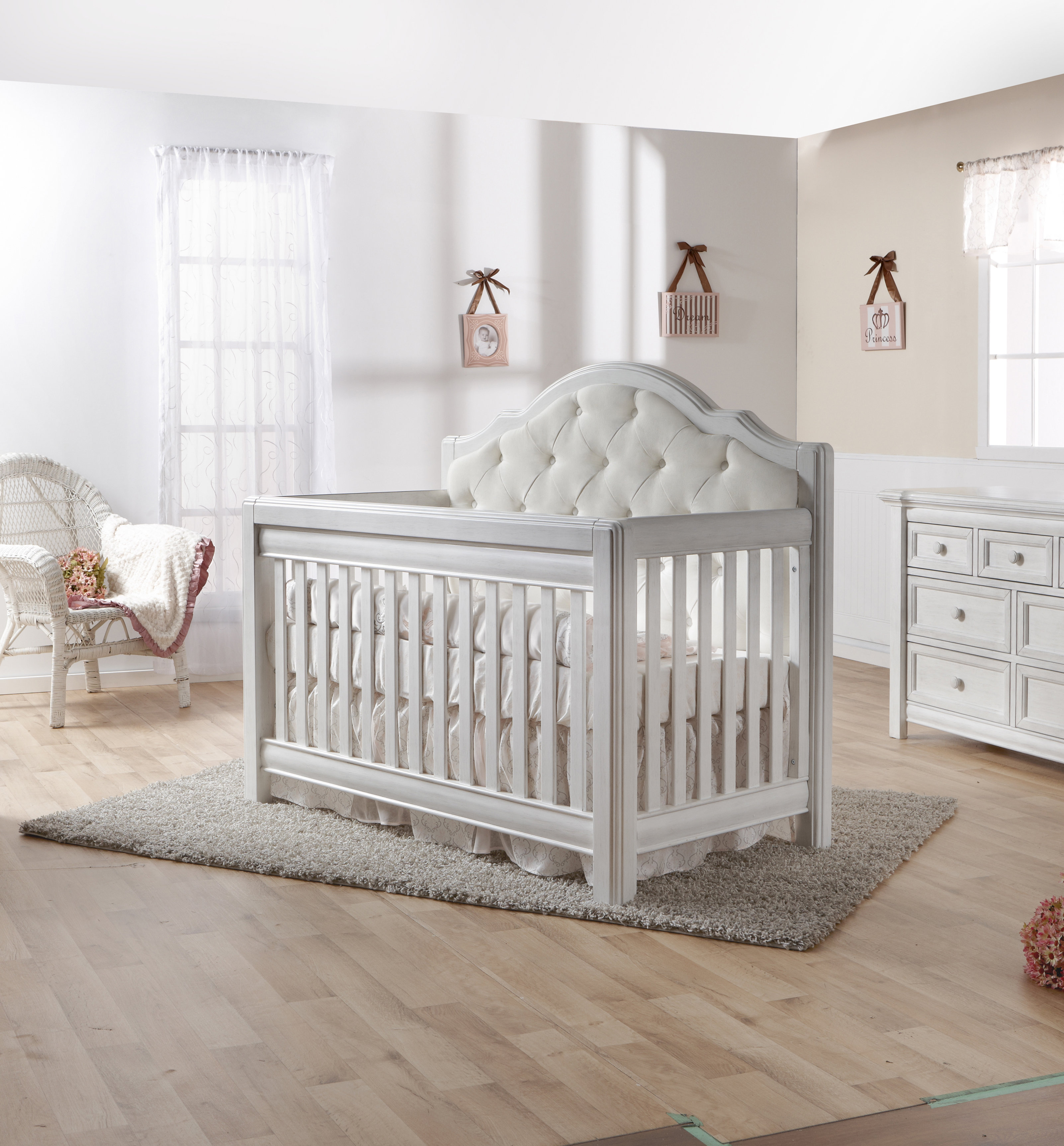 Greyleigh™ Baby & Kids Avah 5-in-1 Convertible Upholstered Crib ...