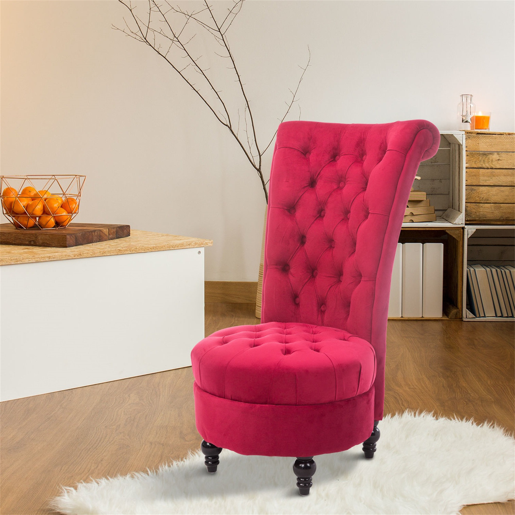 Alcott Hill® High Back Accent Chair, Upholstered Armless Chair | Wayfair