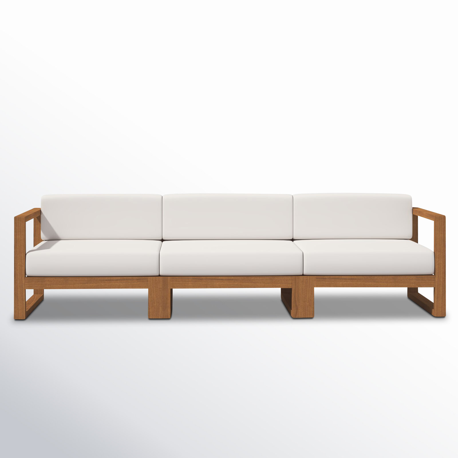 AllModern Cambridge Outdoor Teak Wood Patio Sofa & Reviews | Wayfair