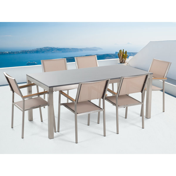 Dakota Fields Mangrella Rectangular 6 - Person 180cm Long Dining Set ...
