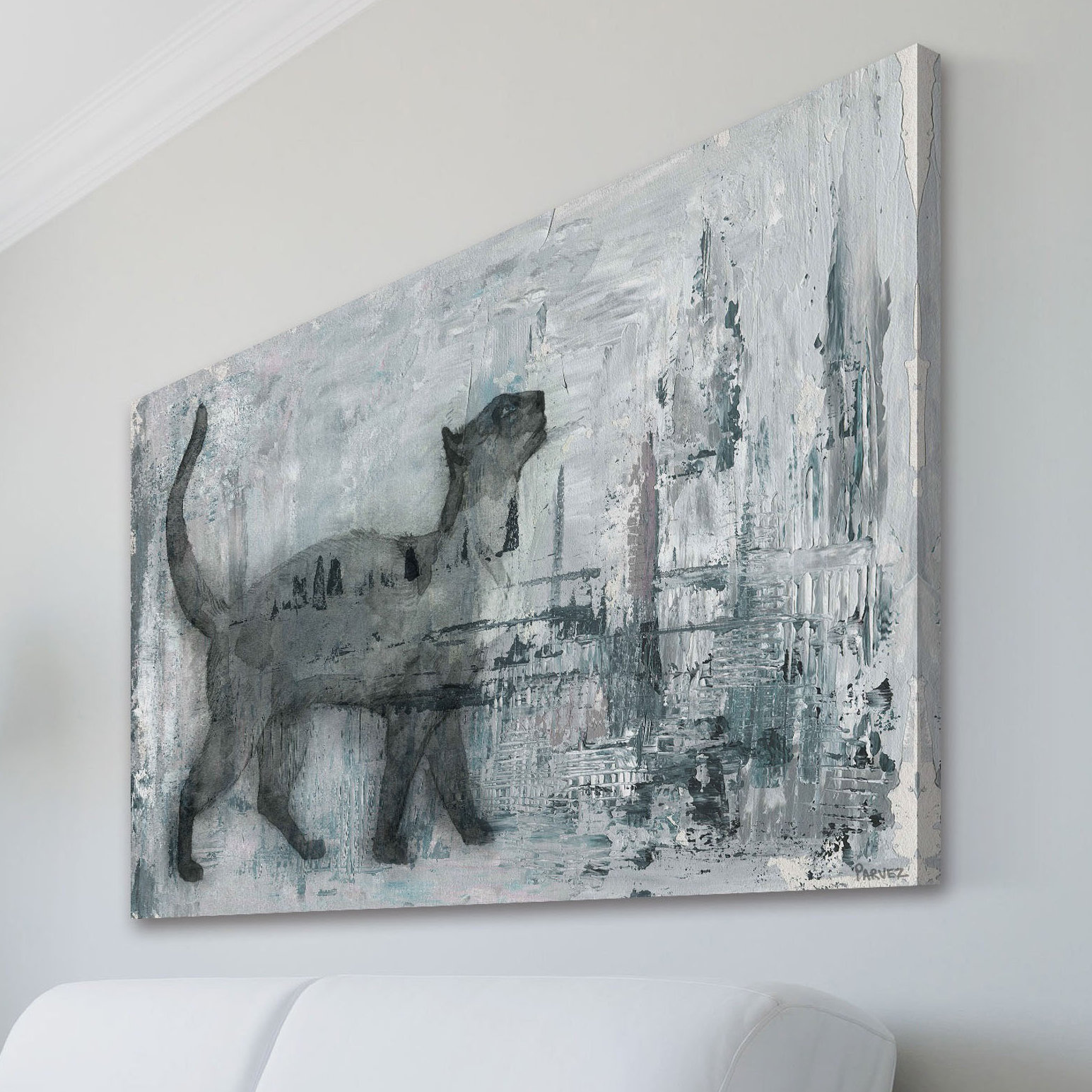 Parvez Taj 'Cat Prance' Painting Print on Wrapped Canvas - Wayfair Canada