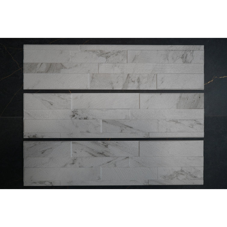 SB TILE AND STONE 6" x 24" Porcelain Marble Look Wall Tile | Wayfair