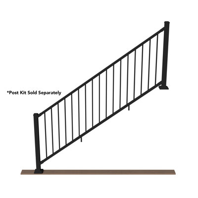 Deckorators Rapid Rail Textured Black Aluminum Stair Railing Kit (Posts ...
