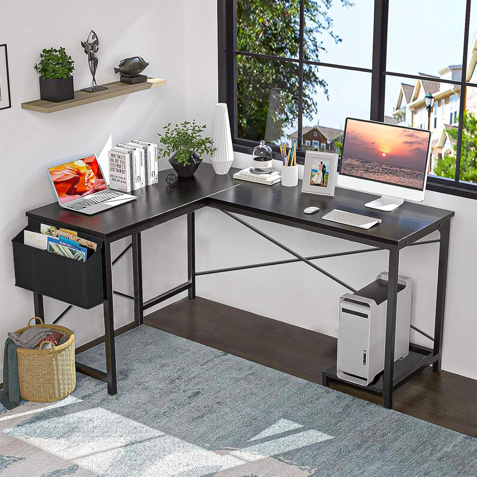 Ebern Designs Somaly 43.3'' W L-Shaped Computer Desk | Wayfair