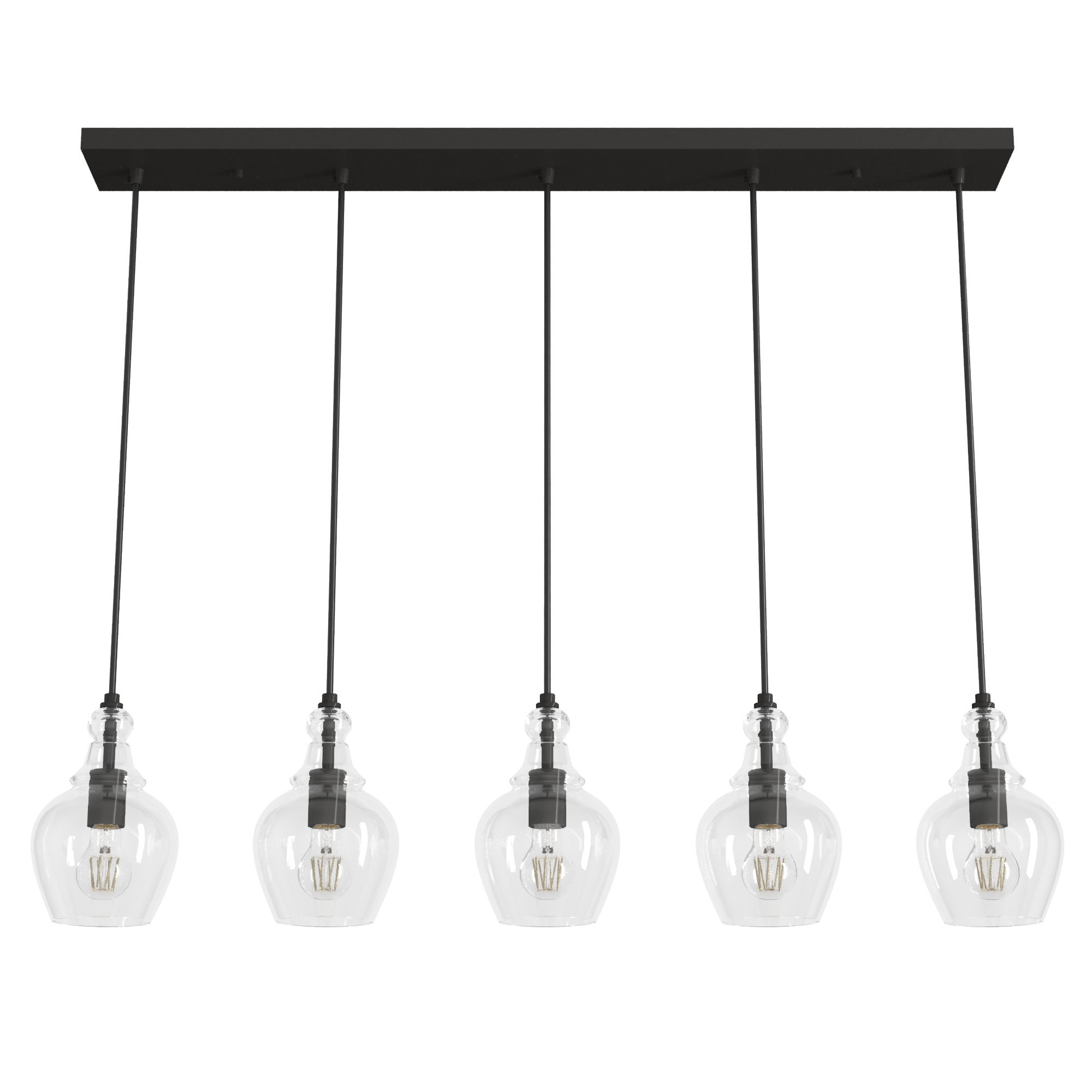 Hunter Fan Maple Park 5 Light Linear Cluster Pendant & Reviews | Wayfair