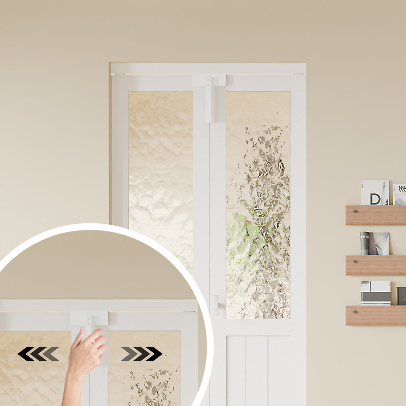 DOOOLI Bifold Doors - Half Tempered Glass Panel Interior Door For ...
